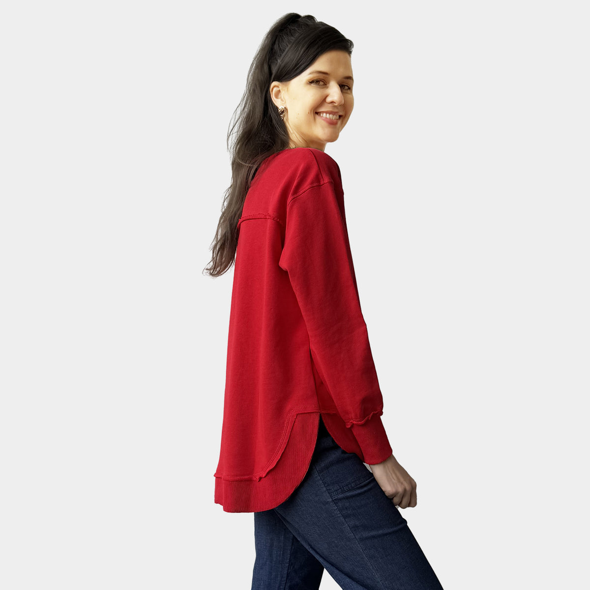 AM022161 RED EMBROIDERY SWEATSHIRT – Amyic