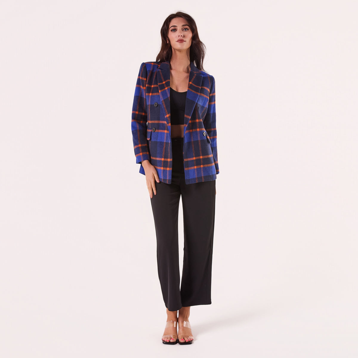 AM023049 NAVEY&BLUE CHECK BLAZER – Amyic