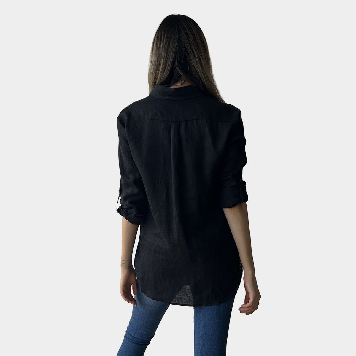 AM02368 TWO SIDE POCKET 100%LINEN SHIRT – Amyic