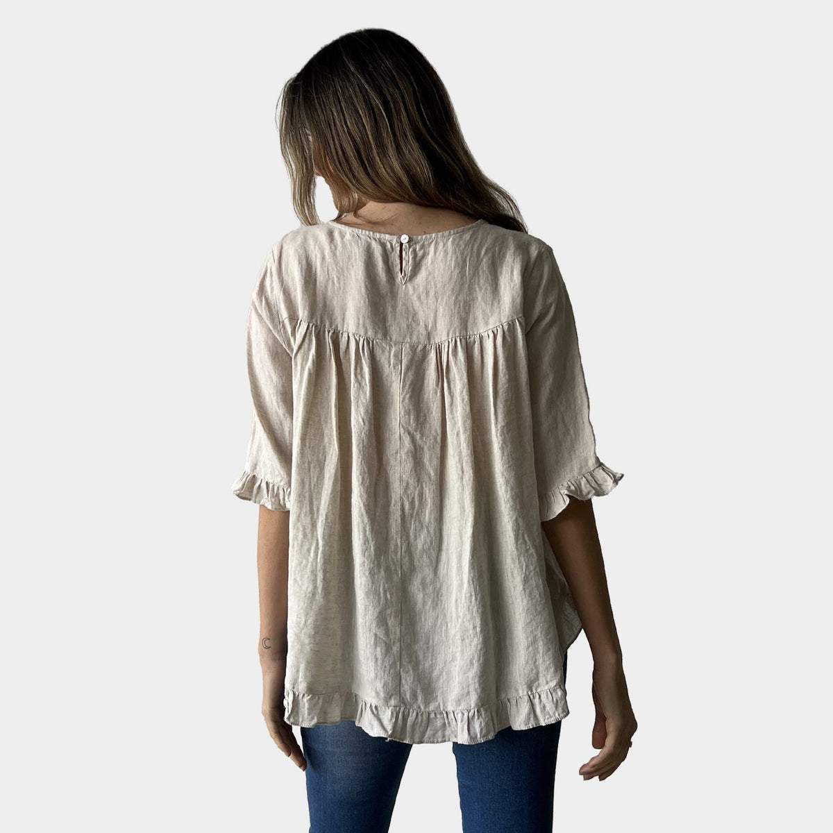 AM02496 100%LINEN SIDE POCKET TOP – Amyic
